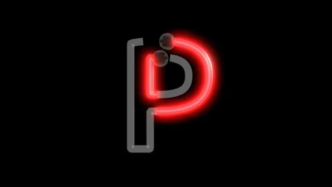 Neon script word Themed Font Letter P | Stock Video | Pond5