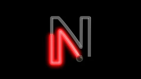 Neon script word Themed Font Letter N | Stock Video | Pond5