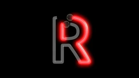 Neon script word Themed Font Letter R | Stock Video | Pond5
