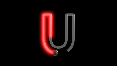 Neon script word Themed Font Letter U | Stock Video | Pond5
