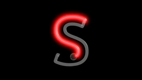 Neon script word Themed Font Letter S | Stock Video | Pond5
