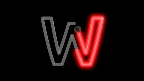 Neon script word Themed Font Letter W | Stock Video | Pond5