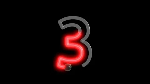 Neon script word Themed Font Number 3 | Stock Video | Pond5