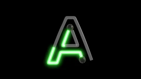 Neon script word Themed Font Letter A | Stock Video | Pond5