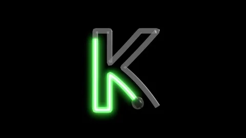 Neon script word Themed Font Letter K | Stock Video | Pond5