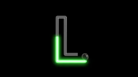 Neon script word Themed Font Letter L | Stock Video | Pond5