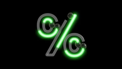 Neon script word Themed Font Percent S... | Stock Video | Pond5