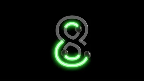 Neon script word Themed Font Number 8 | Stock Video | Pond5