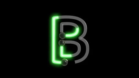Neon script word Themed Font Letter B | Stock Video | Pond5