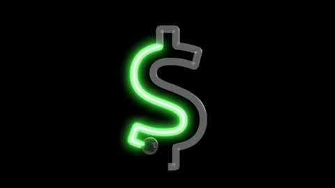 Neon script word Themed Font Dollar Si... | Stock Video | Pond5