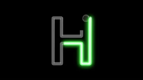 Neon script word Themed Font Letter H | Stock Video | Pond5