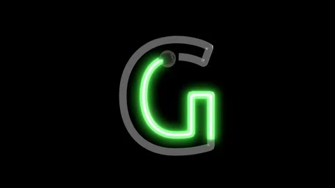Neon script word Themed Font Letter G | Stock Video | Pond5
