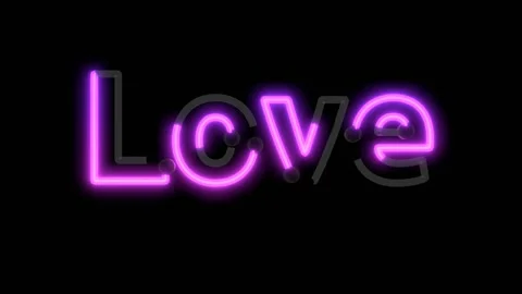 Neon script word Themed Font Love | Stock Video | Pond5