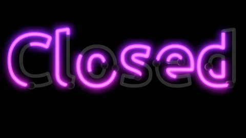 Neon script word Themed Font Closed | Stock Video | Pond5