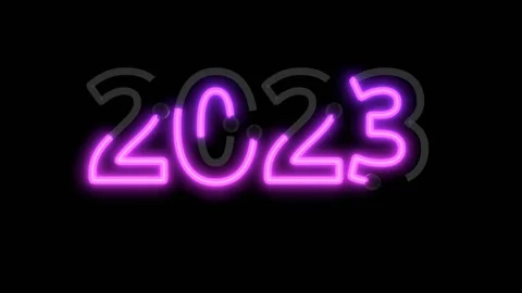 Neon script word Themed Font 2023 | Stock Video | Pond5