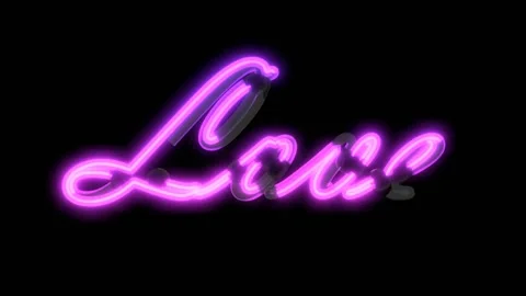 Neon script word Themed Font Love | Stock Video | Pond5