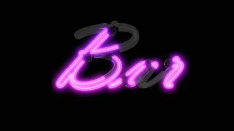 Neon script word Themed Font Bar | Stock Video | Pond5