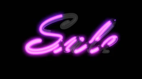 Neon script word Themed Font Sale | Stock Video | Pond5