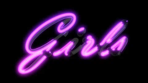 Neon script word Themed Font Girls | Stock Video | Pond5