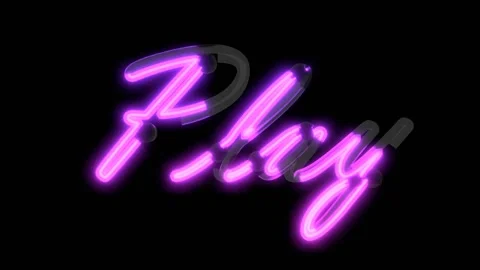 Neon script word Themed Font Play | Stock Video | Pond5