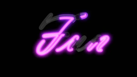 Neon script word Themed Font Fun | Stock Video | Pond5