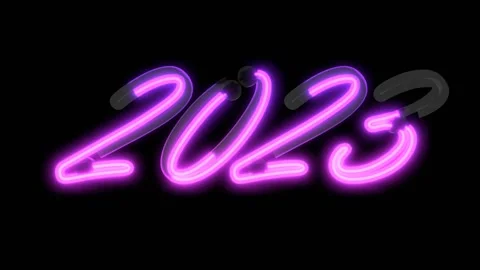 Neon script word Themed Font 2023 | Stock Video | Pond5