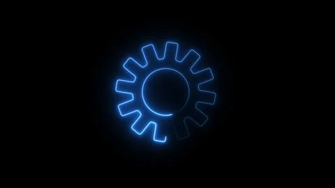Neon settings icon animation isolated. g... | Stock Video | Pond5