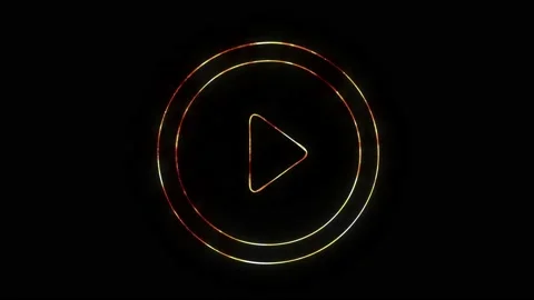 Neon, shinny play button. Fire style, bu... | Stock Video | Pond5