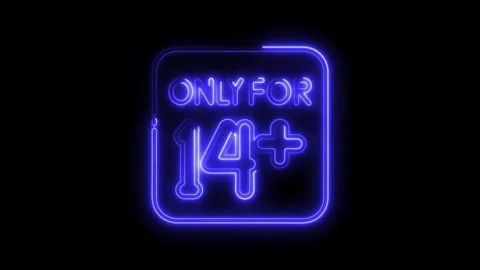 Neon sign animation only for 14 plus age... | Stock Video | Pond5