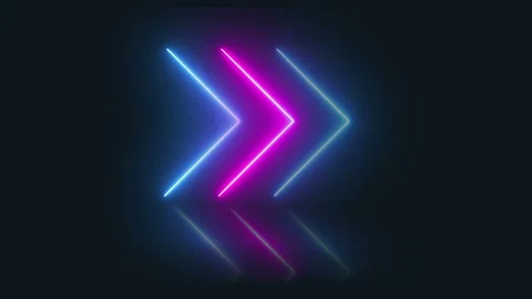 Neon sign Arrows Animation of blue light... | Stock Video | Pond5