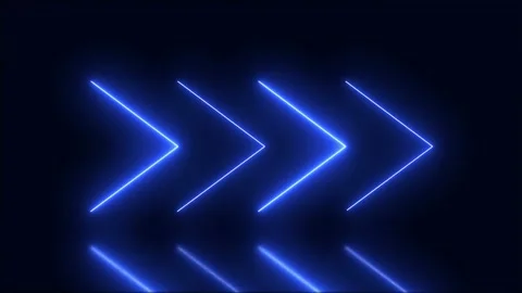 Neon Sign Arrows Animation glow a black ... | Stock Video | Pond5