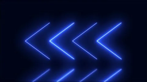 Neon Sign Arrows Animation glow a black ... | Stock Video | Pond5