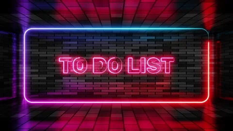 Neon sign to do list in speech bubble fr... | Stock Video | Pond5