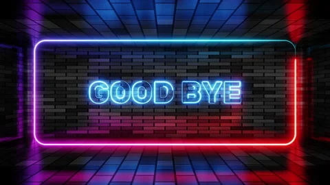 Neon sign good bye in speech bubble fram... | Stock Video | Pond5