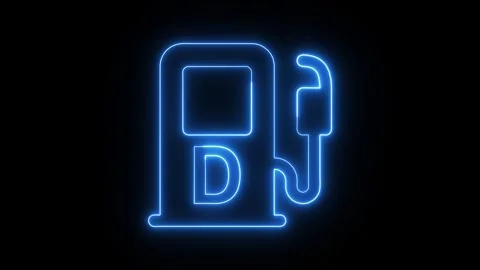 Neon sign petrol pump icon animated on a... | Stock Video | Pond5