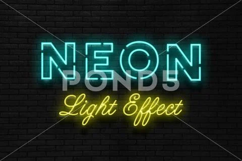 Neon Sign Photoshop Effect ~ PSD Template #279876528