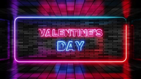 Neon sign valentine day in speech bubble... | Stock Video | Pond5
