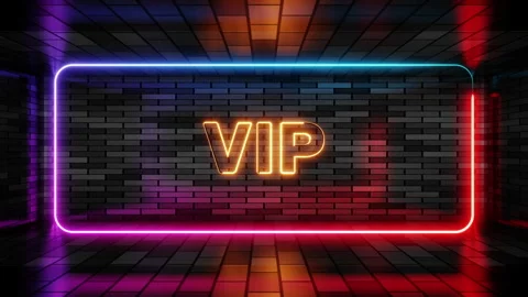 Neon sign vip in speech bubble frame on ... | Stock Video | Pond5