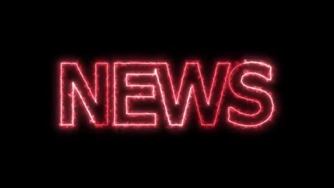 Neon sign with the word NEWS red color a... | Stock Video | Pond5
