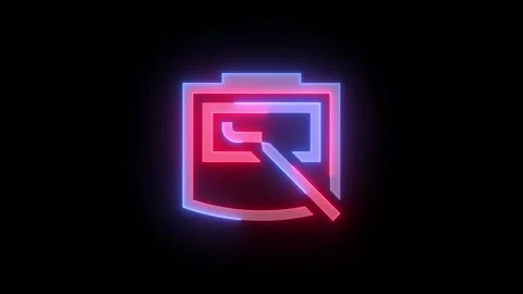 Neon signature capture icon blue red col... | Stock Video | Pond5