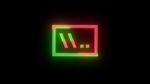 Neon square slash dot icon green red col... | Stock Video | Pond5