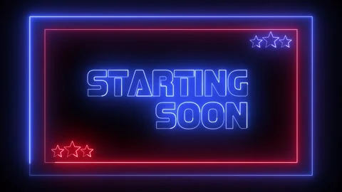 Neon Starting Soon Screen, Futuristic St... | Stock Video | Pond5