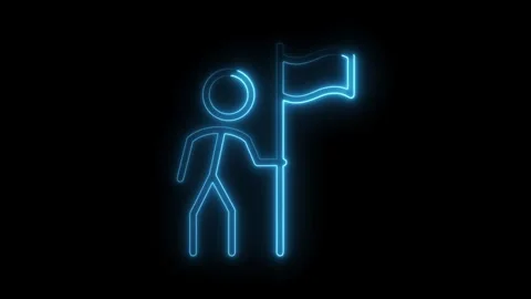 Stick Figure Flag Stock Footage ~ Royalty Free Stock Videos | Pond5