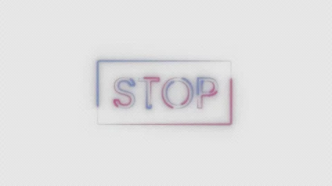 Neon "Stop" sign with flicker on a trans... | Stock Video | Pond5