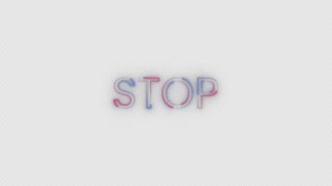Neon "Stop" sign with flicker on a trans... | Stock Video | Pond5