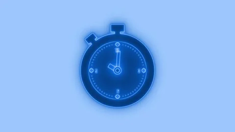 Neon Stopwatch Clock Isolated Animation,... | Stock Video | Pond5