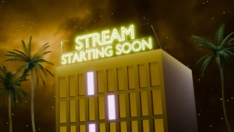Neon Stream Starting Soon Sign on Roofto... | Stock Video | Pond5