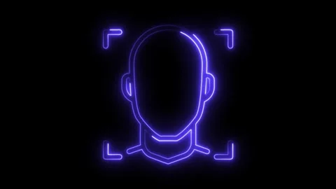 Neon style face recognition scan animati... | Stock Video | Pond5