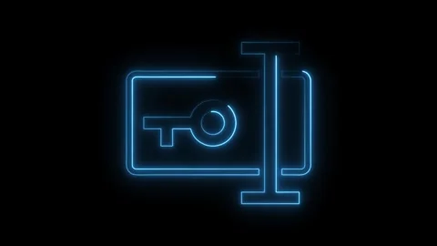 Neon style key access granted animation ... | Stock Video | Pond5