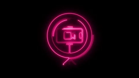Neon style live stream icon animation ho... | Stock Video | Pond5